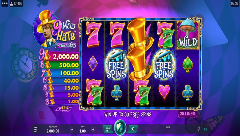 9 Mad Hats Absolootly Mad Slot Review | Demo & Free Play | RTP Check